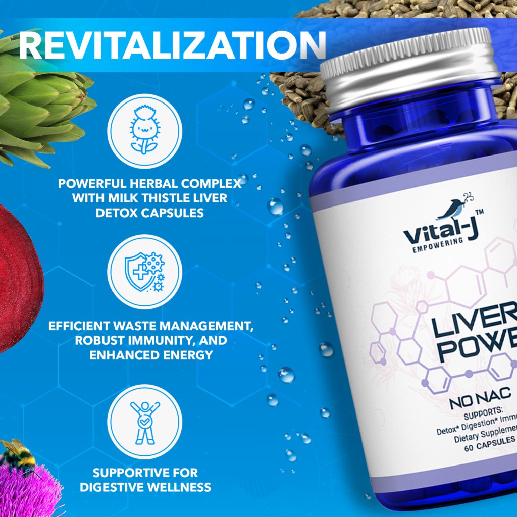 Liver Power Support Supplement 1104mg 21-in-1 Complex, 60 Veggie ...